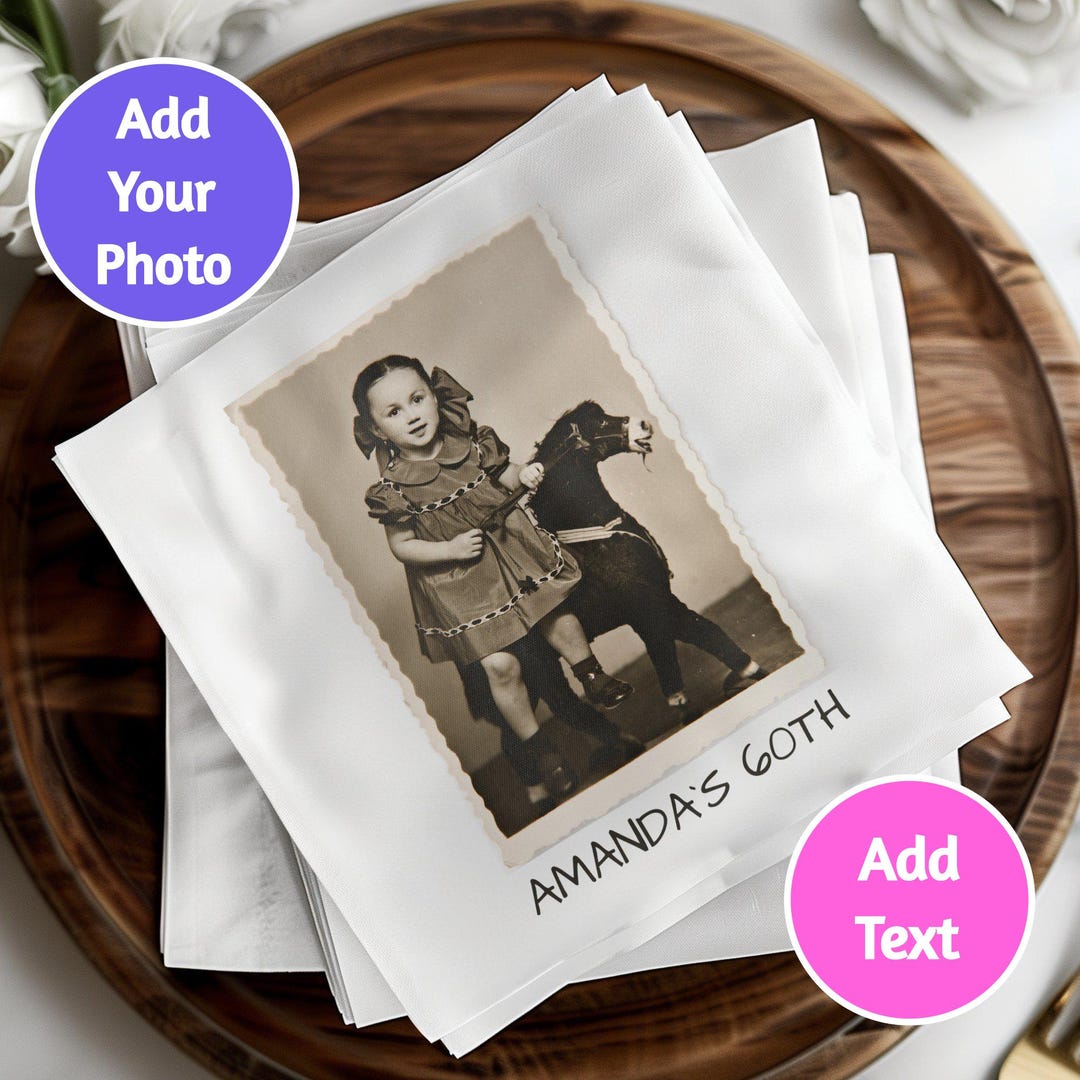 Custom Birthday Napkins | Personalized Cocktail Napkins | Anniversary ...