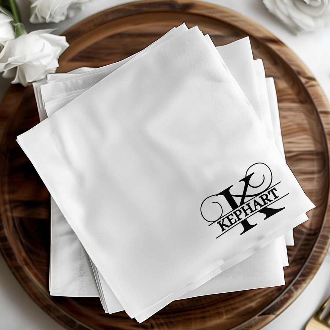 Minimal Script Family Napkin | Personalized Napkin With Name | Custom ...