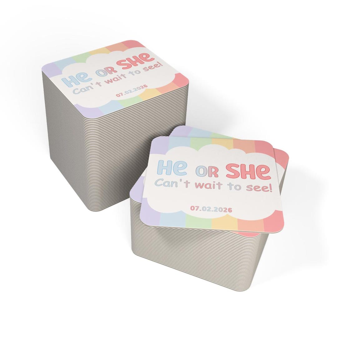 Personalized Gender Reveal Coaster, Baby Shower Keepsake - Etsy