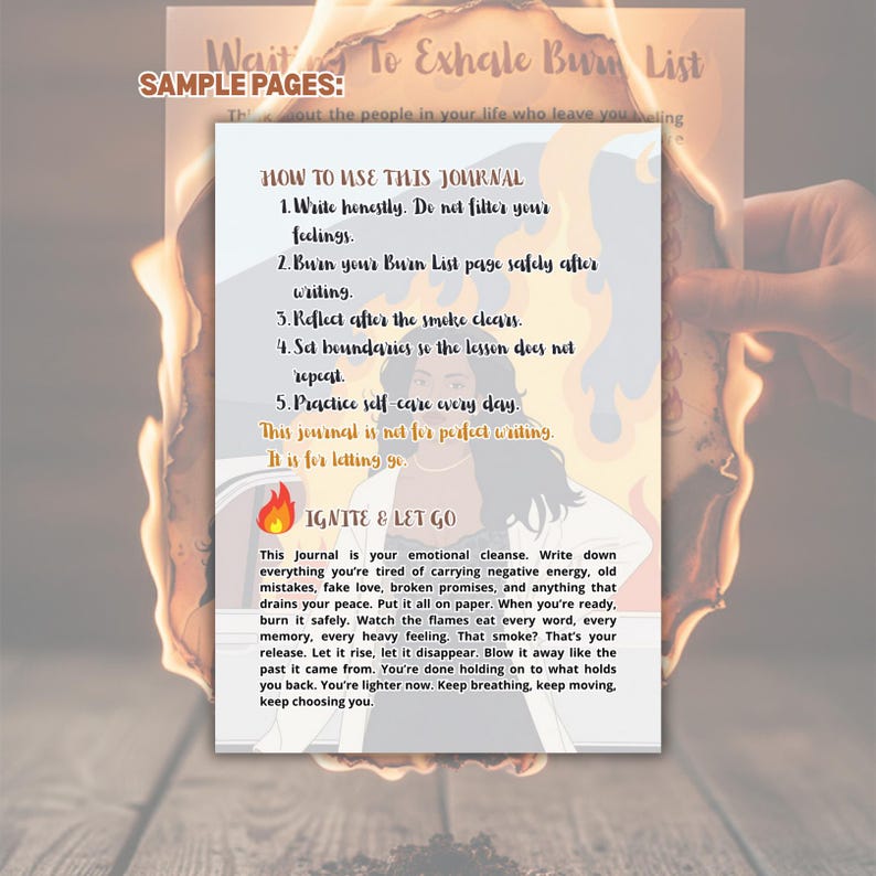 Waiting to Exhale Themed Burn List Canva Editable Template (digital ...