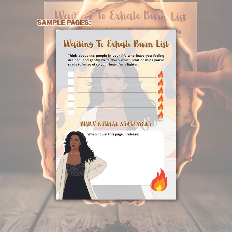 Waiting to Exhale Themed Burn List Canva Editable Template (digital ...