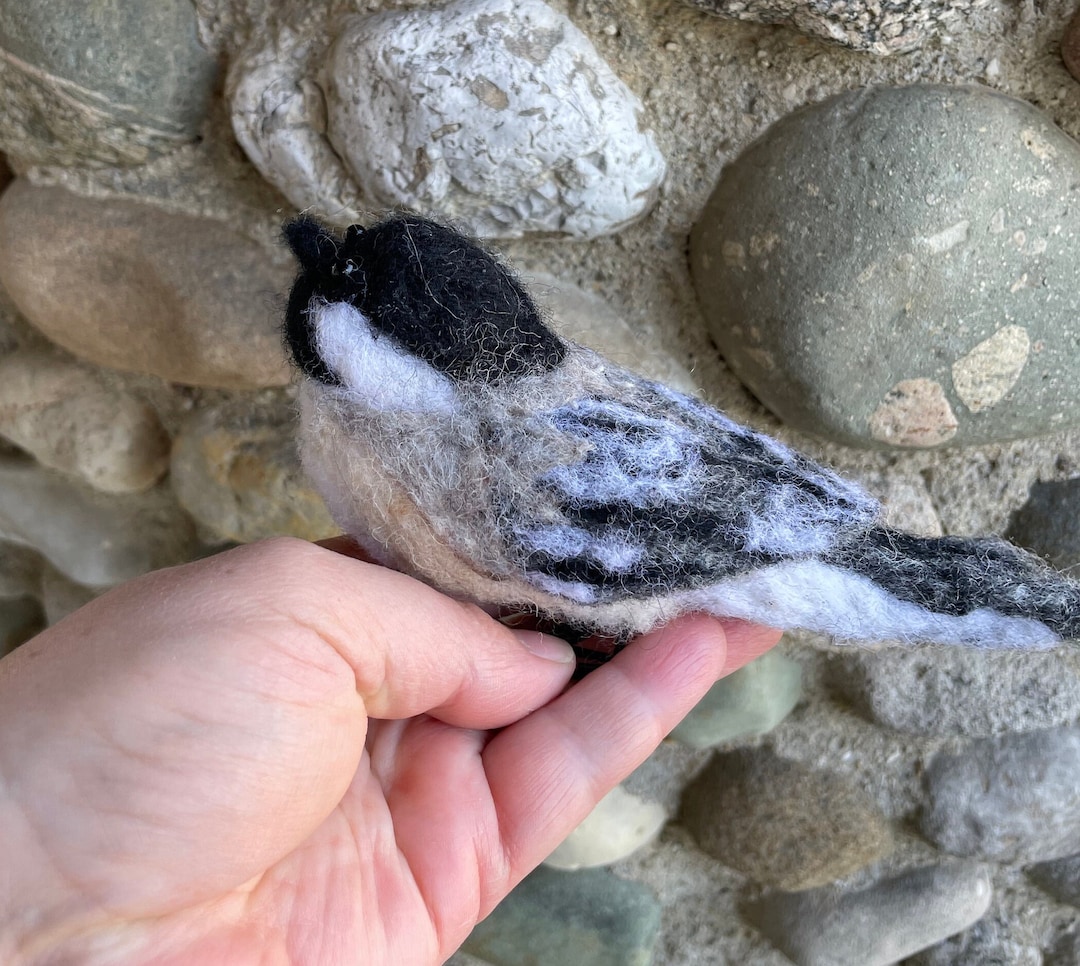Realistic Needle Felted Wool Chickadee Sculpture - Etsy