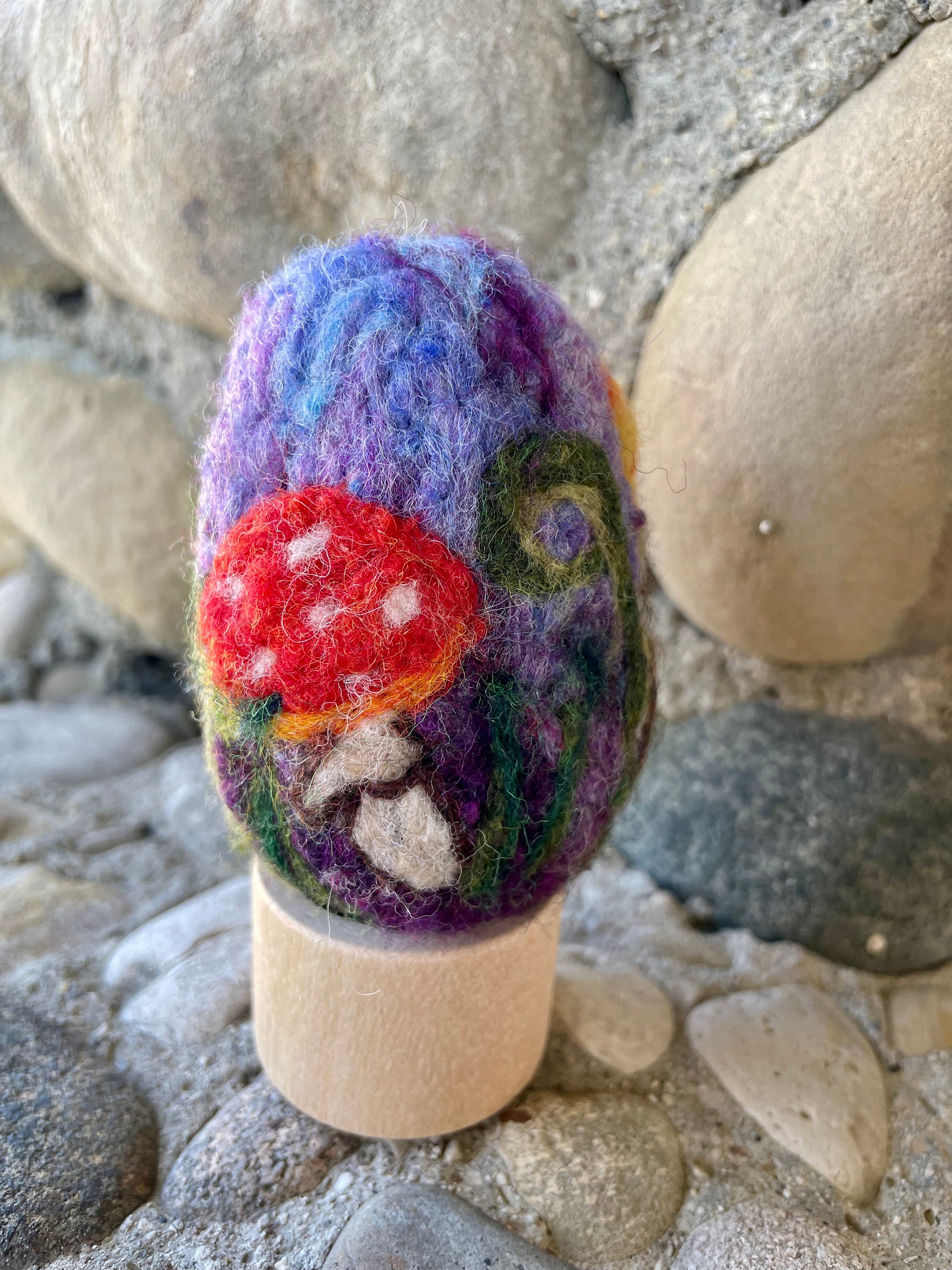 Needle Felted Wool Easter Egg, Mushrooms and a Snail - Etsy