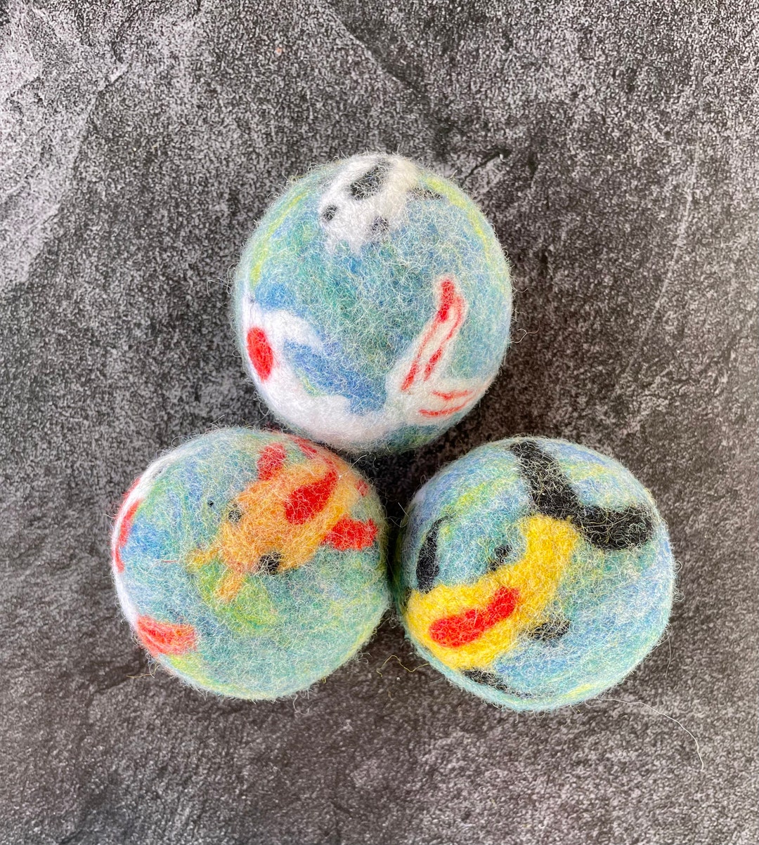 Koi Fish Felted Wool Dryer Ball, Need Felted Koi Sculpture, Pond Toy ...