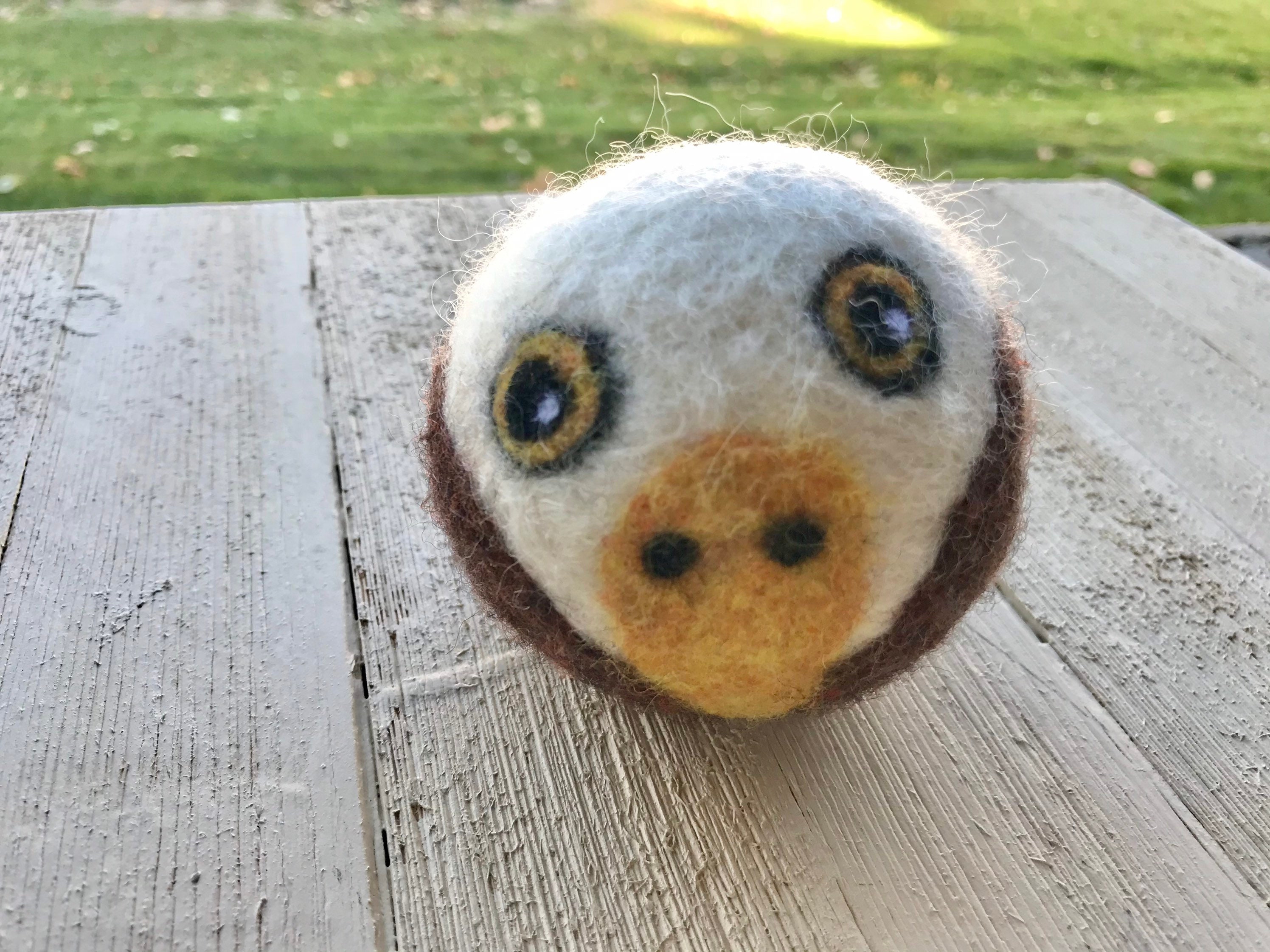 Bald Eagle Felted Wool Dryer Ball, Bird Toy Sculpture, Eco Dryer Ball ...
