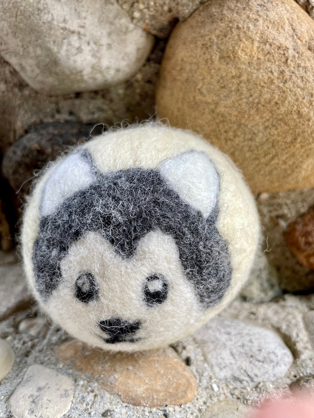 Felted Wool Dryer Ball: Husky Dog Decor, Natural Laundry Toy - Etsy