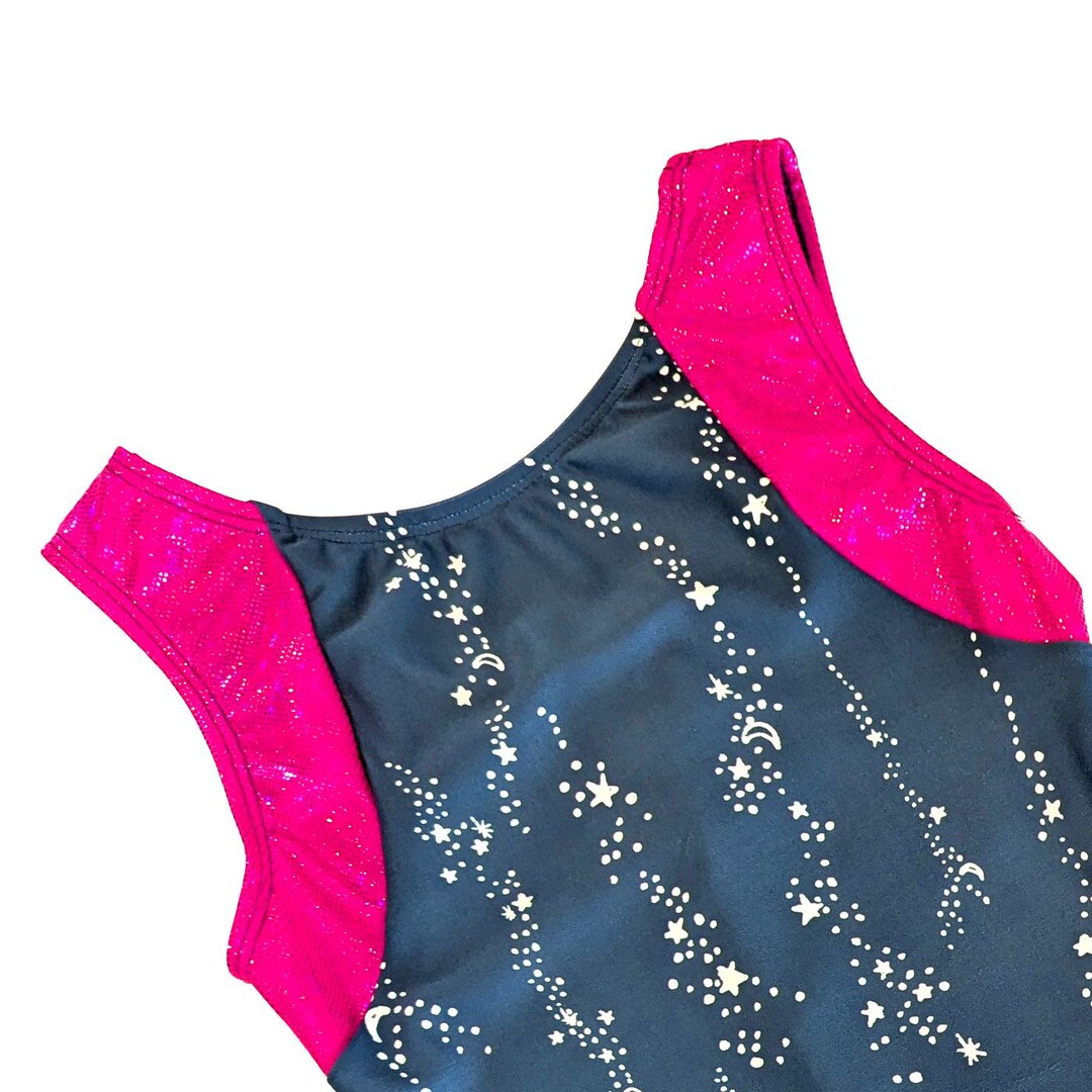 Celestial Sparkle: Shimmering Pink & Navy Unitard - Etsy