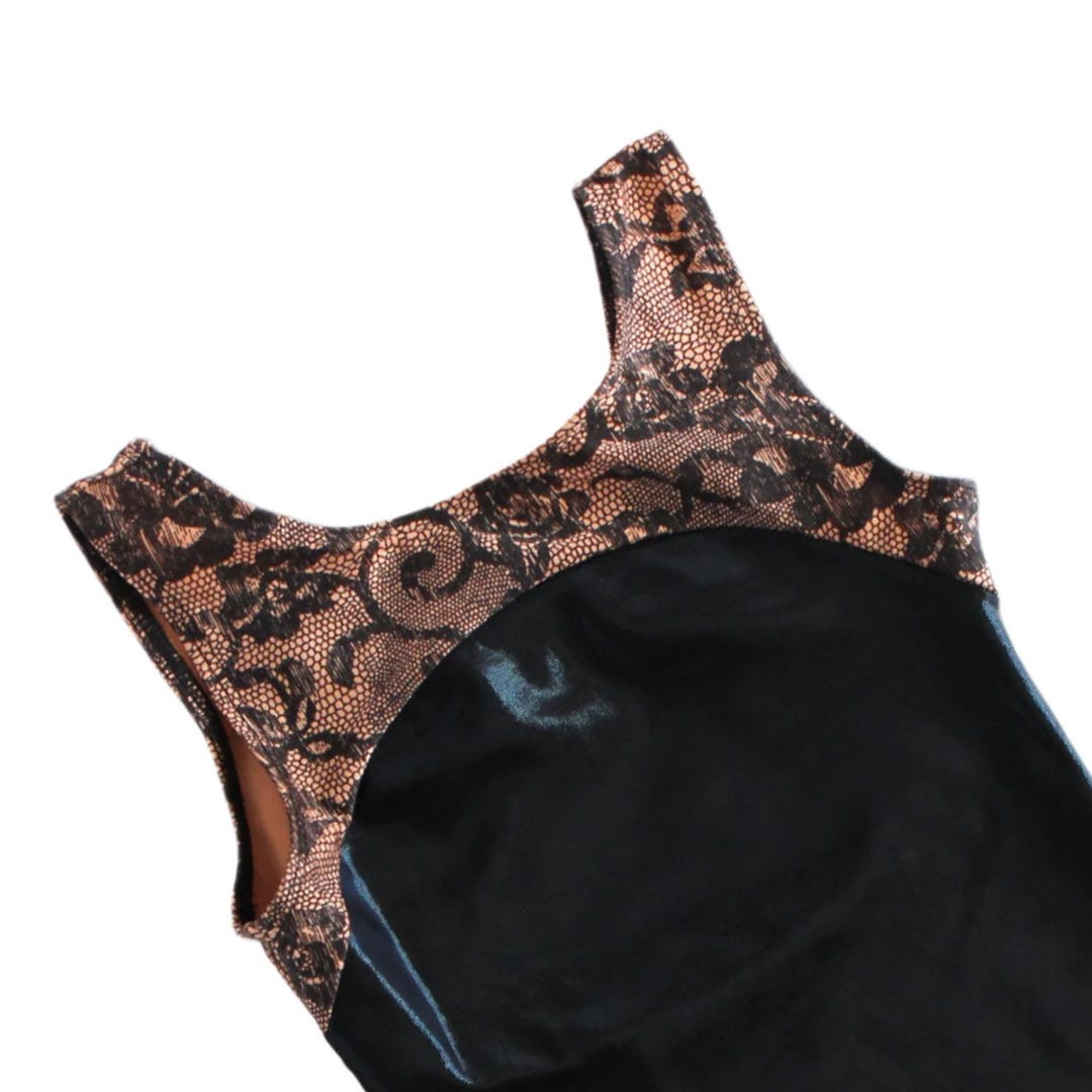 Black Lace Racerback Tank Leotard - Etsy