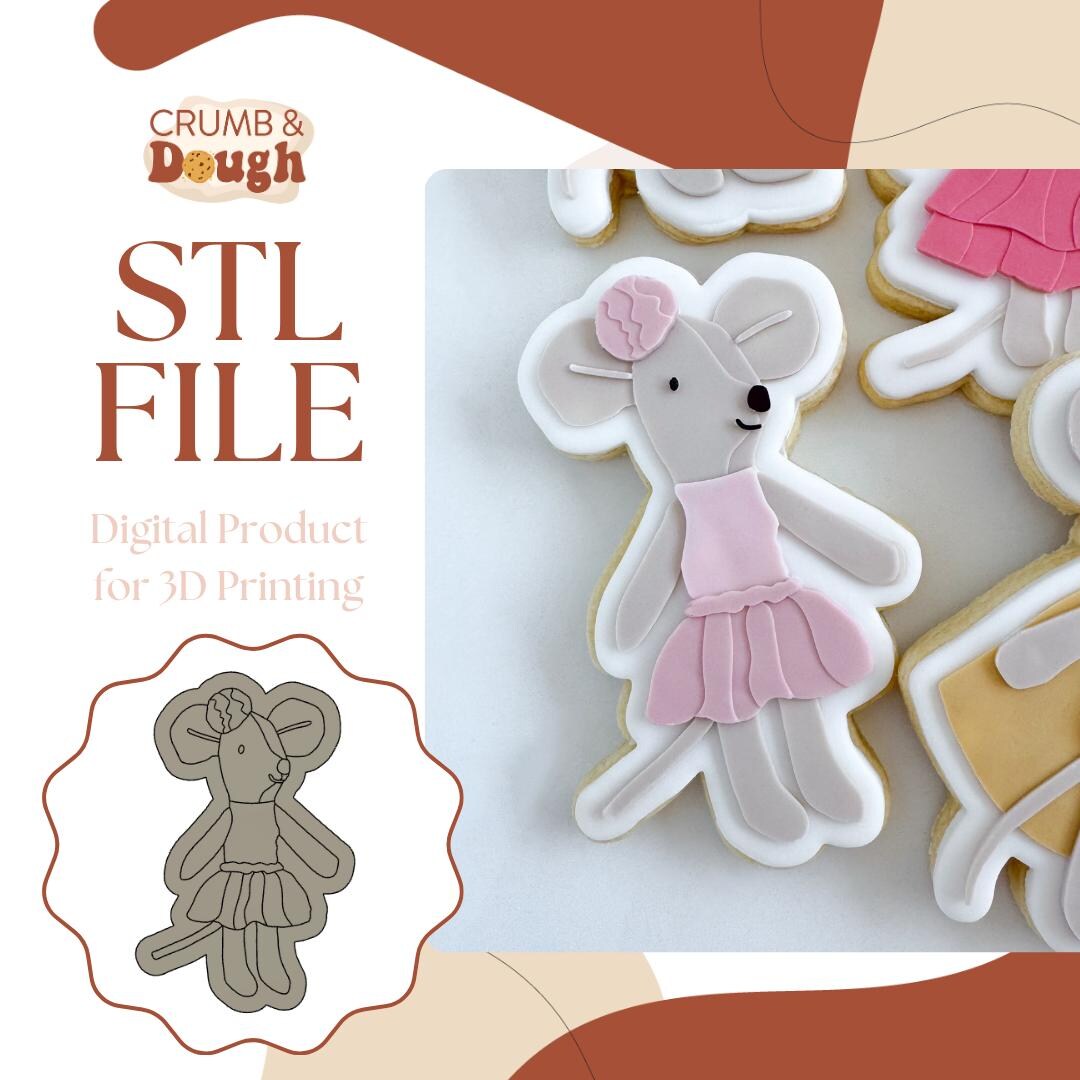 Maileg Ballerina Mouse Cookie Stamp & Cutter STL File - Etsy