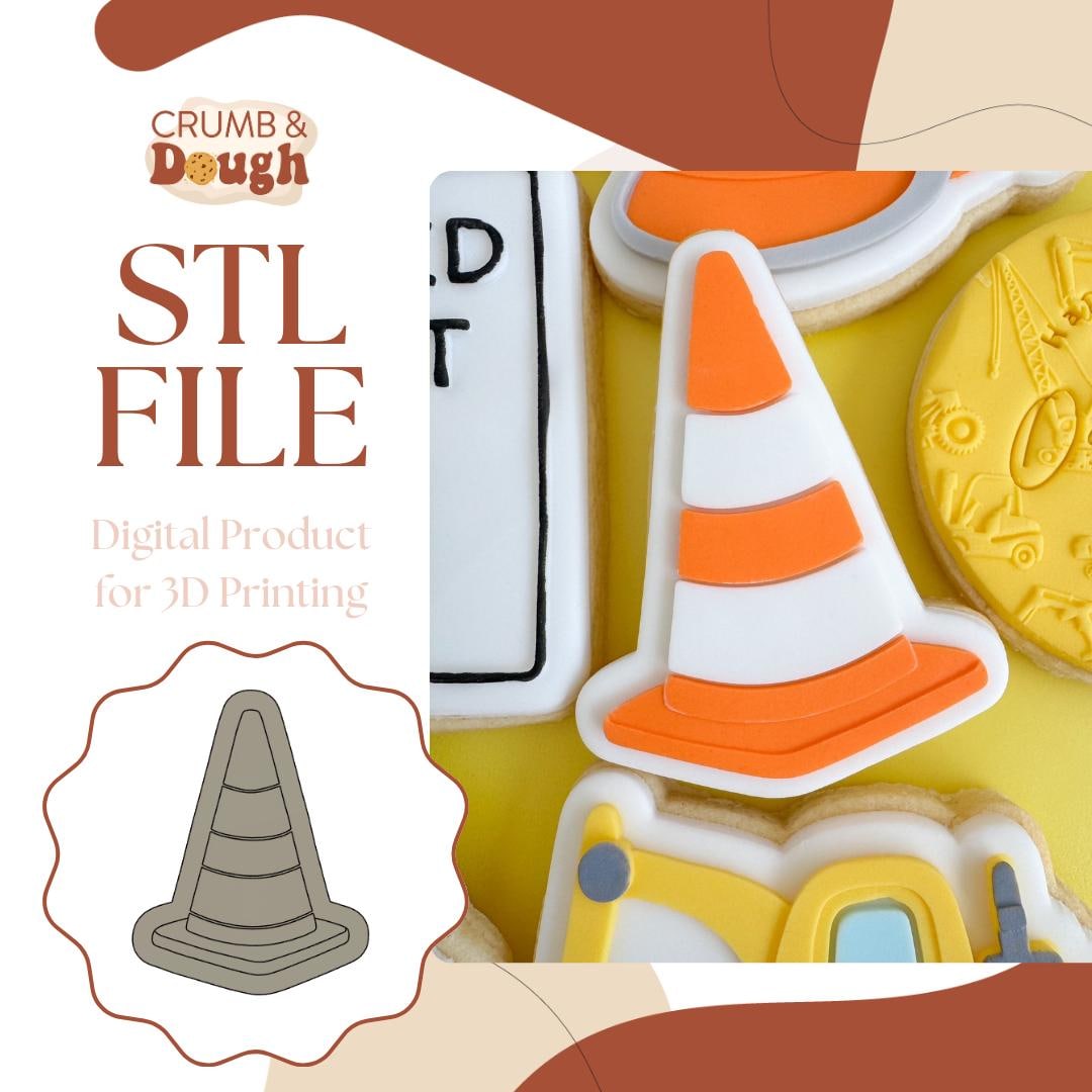 Construction Traffic Cone Cookie Stamp & Cutter STL File - Etsy