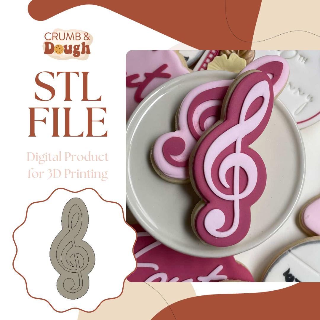 Treble Clef Cookie Stamp & Cutter STL File - Etsy