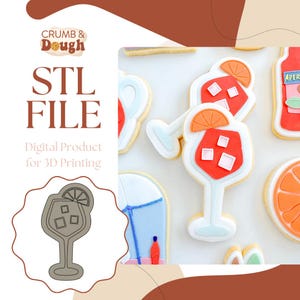 Aperol Spritz Cocktail Glass Cookie Stamp & Cutter STL File - Etsy