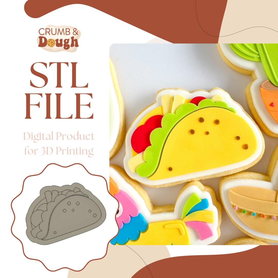 Taco Cookie Stamp & Cutter STL File - Etsy