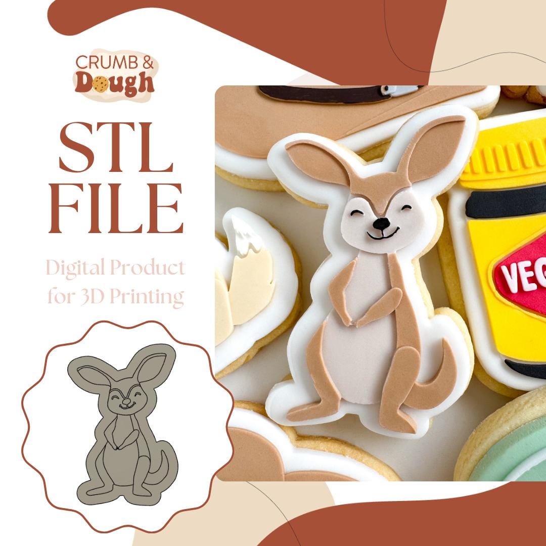Kangaroo Cookie Stamp & Cutter STL File - Etsy