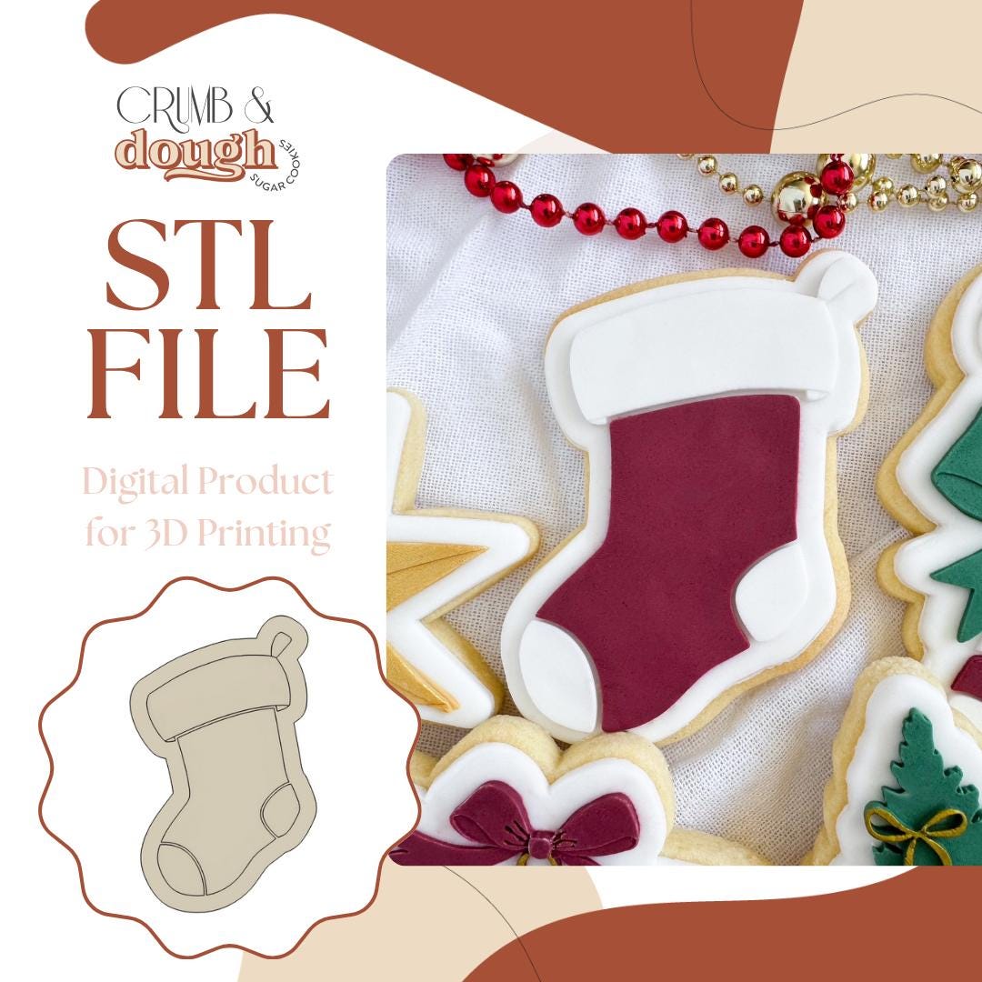 Christmas Stocking Cookie Stamp & Cutter STL File - Etsy