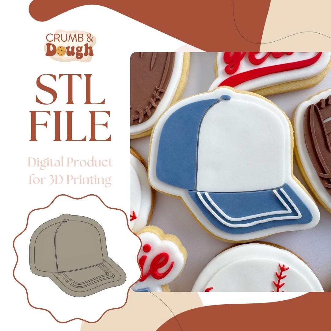 Baseball Cap Cookie Stamp & Cutter STL File - Etsy