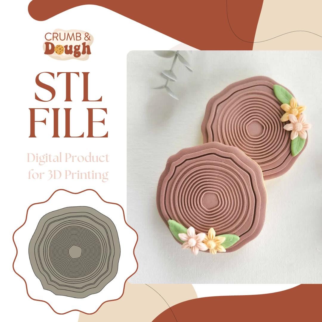 Wood Stump Cookie Stamp & Cutter STL File - Etsy