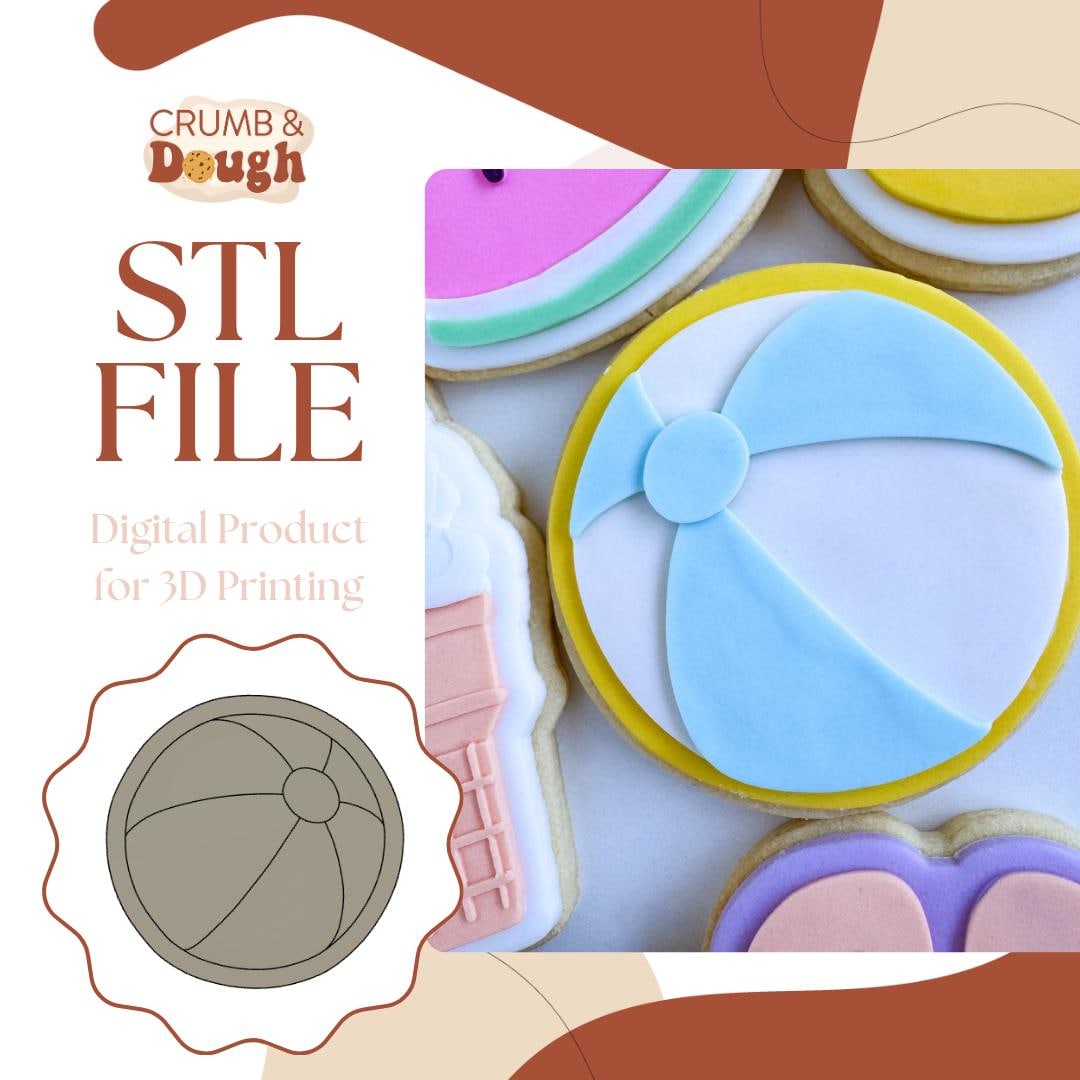 Beach Ball Cookie Stamp & Cutter STL File - Etsy