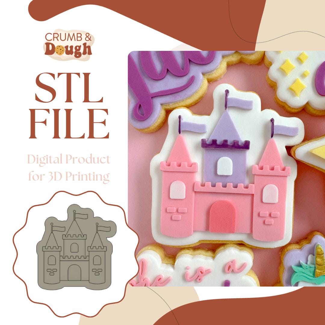 Princess Castle Cookie Stamp & Cutter STL File - Etsy
