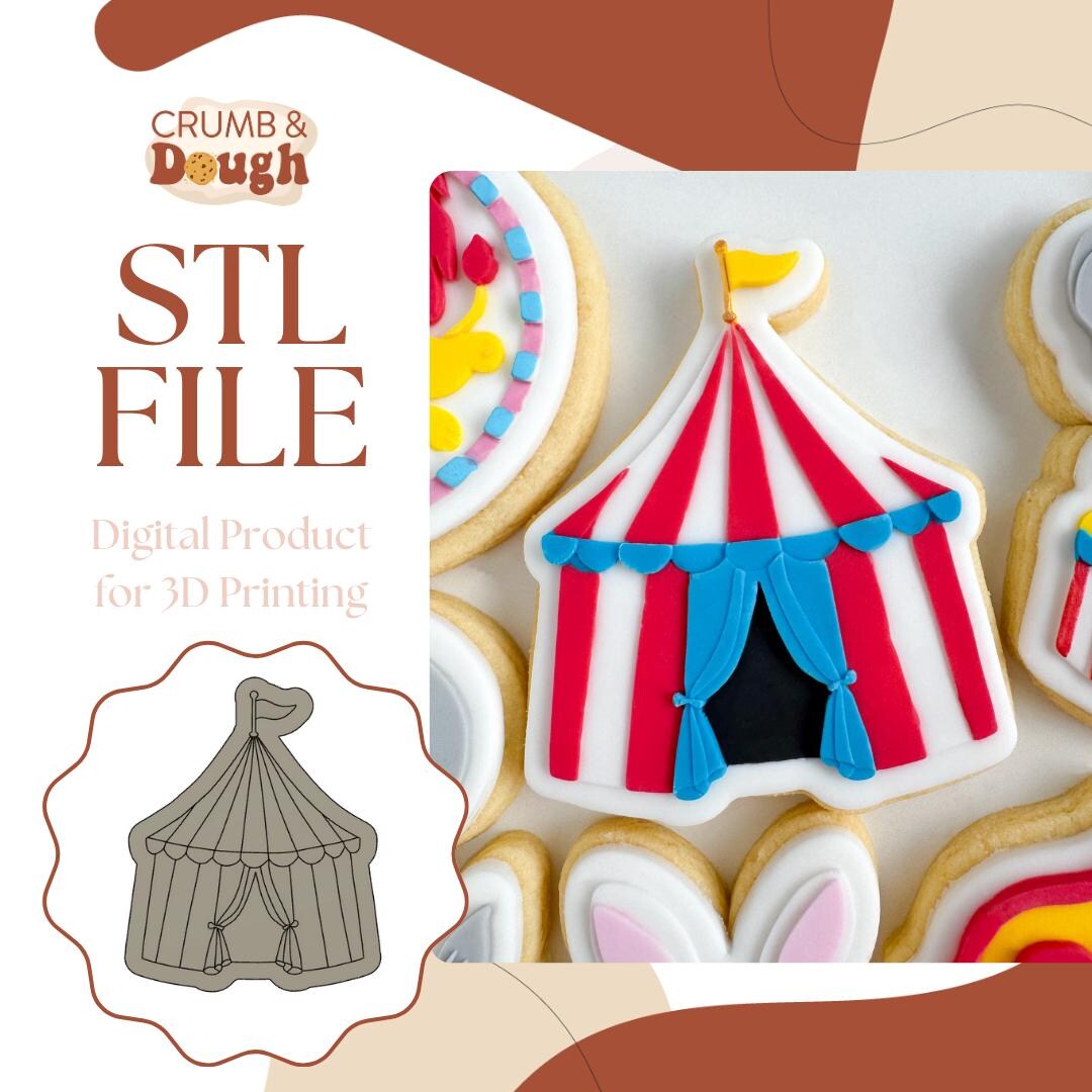 Circus Tent Cookie Stamp & Cutter STL File - Etsy