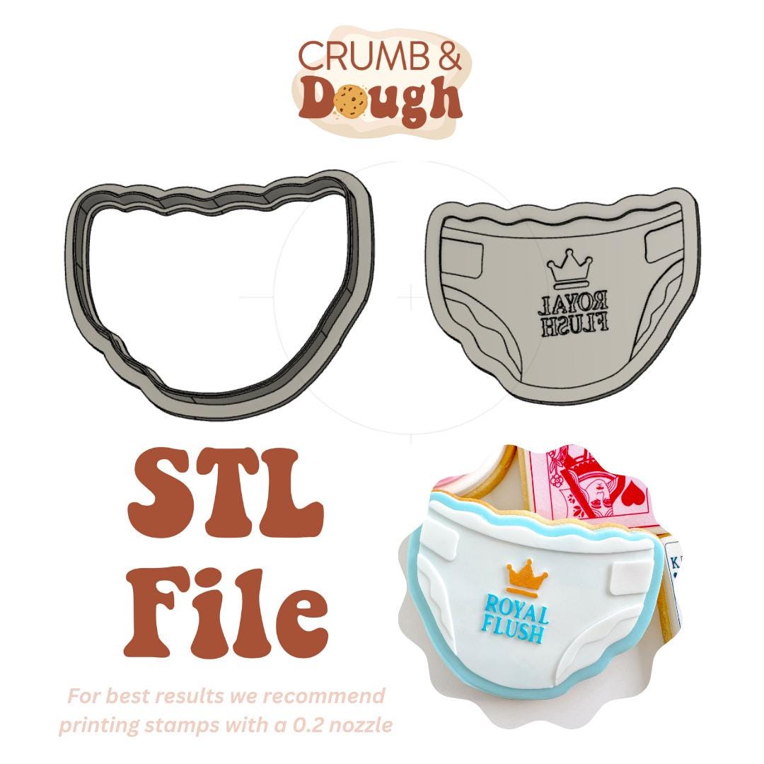 Royal Flush Nappy Cookie Stamp & Cutter STL File - Etsy