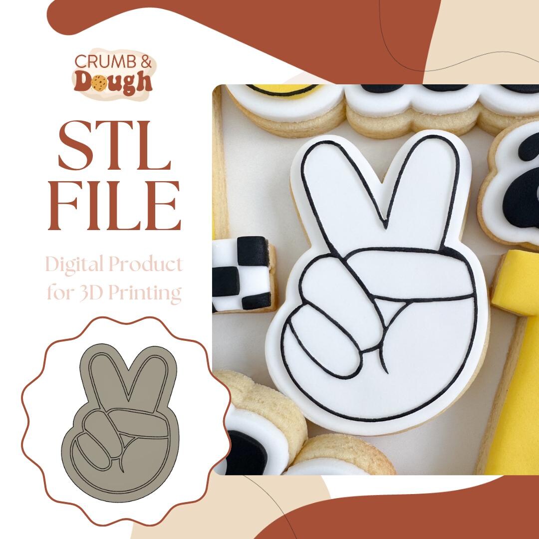 Peace Sign Cookie Stamp & Cutter STL File - Etsy