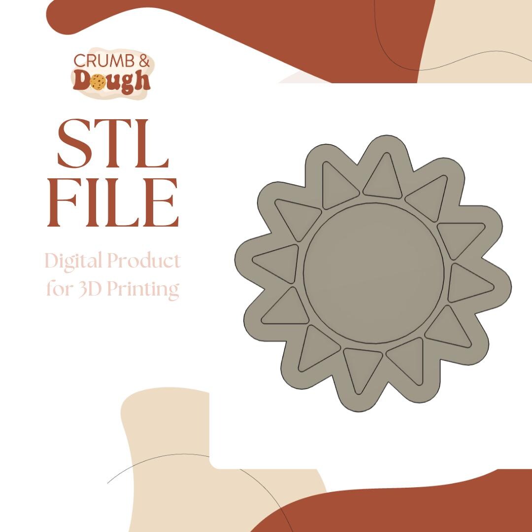Sun Cookie Stamp & Cutter STL File - Etsy