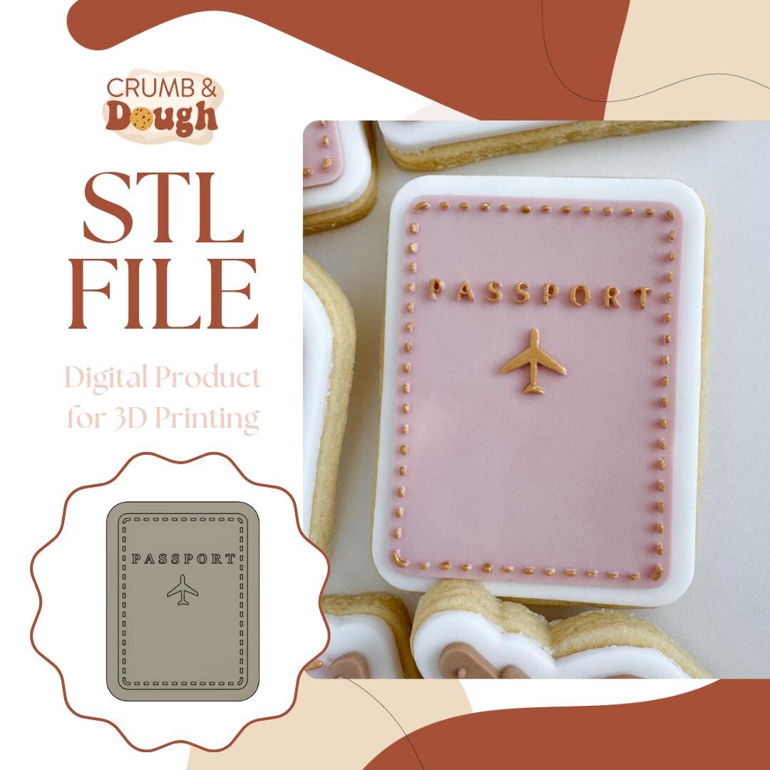 Passport Cookie Stamp & Cutter STL File - Etsy