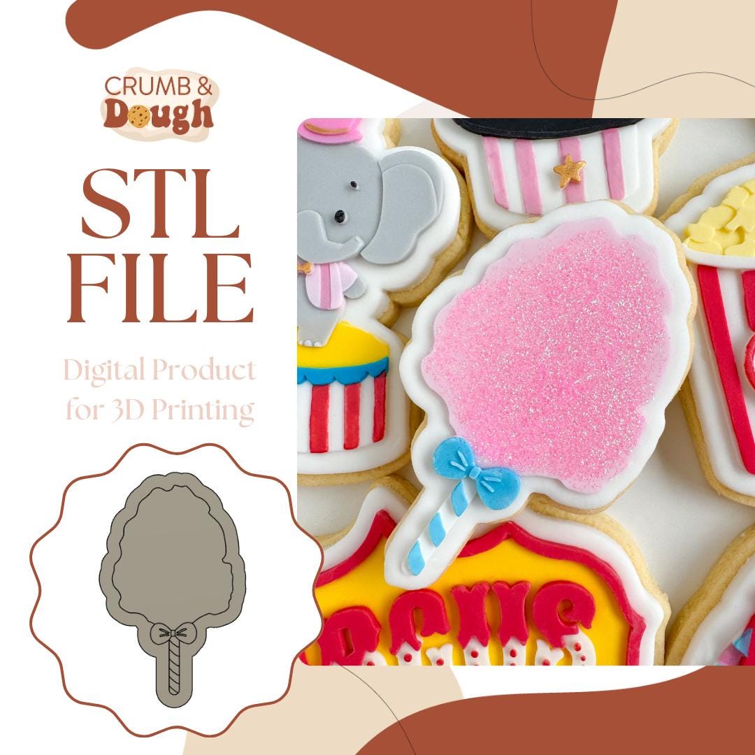 Fairy Floss Cotton Candy Cookie Stamp & Cutter STL File - Etsy