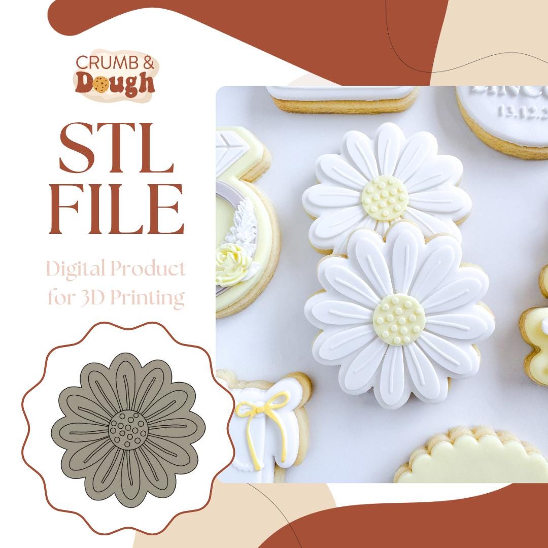 Daisy Flower Cookie Stamp & Cutter STL File - Etsy