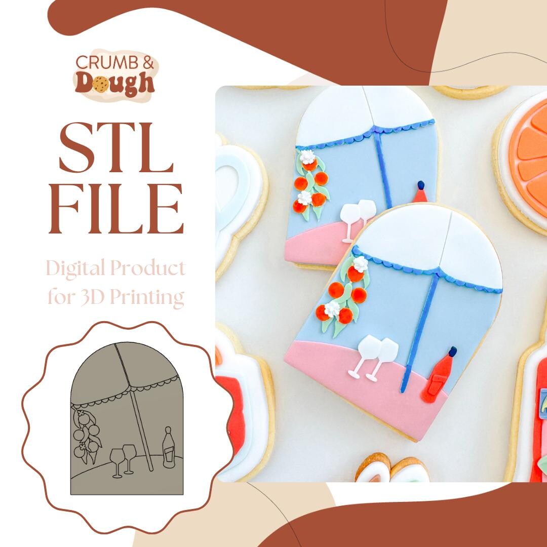 Aperol Spritz on Table With Umbrella Cookie Stamp & Cutter STL File - Etsy