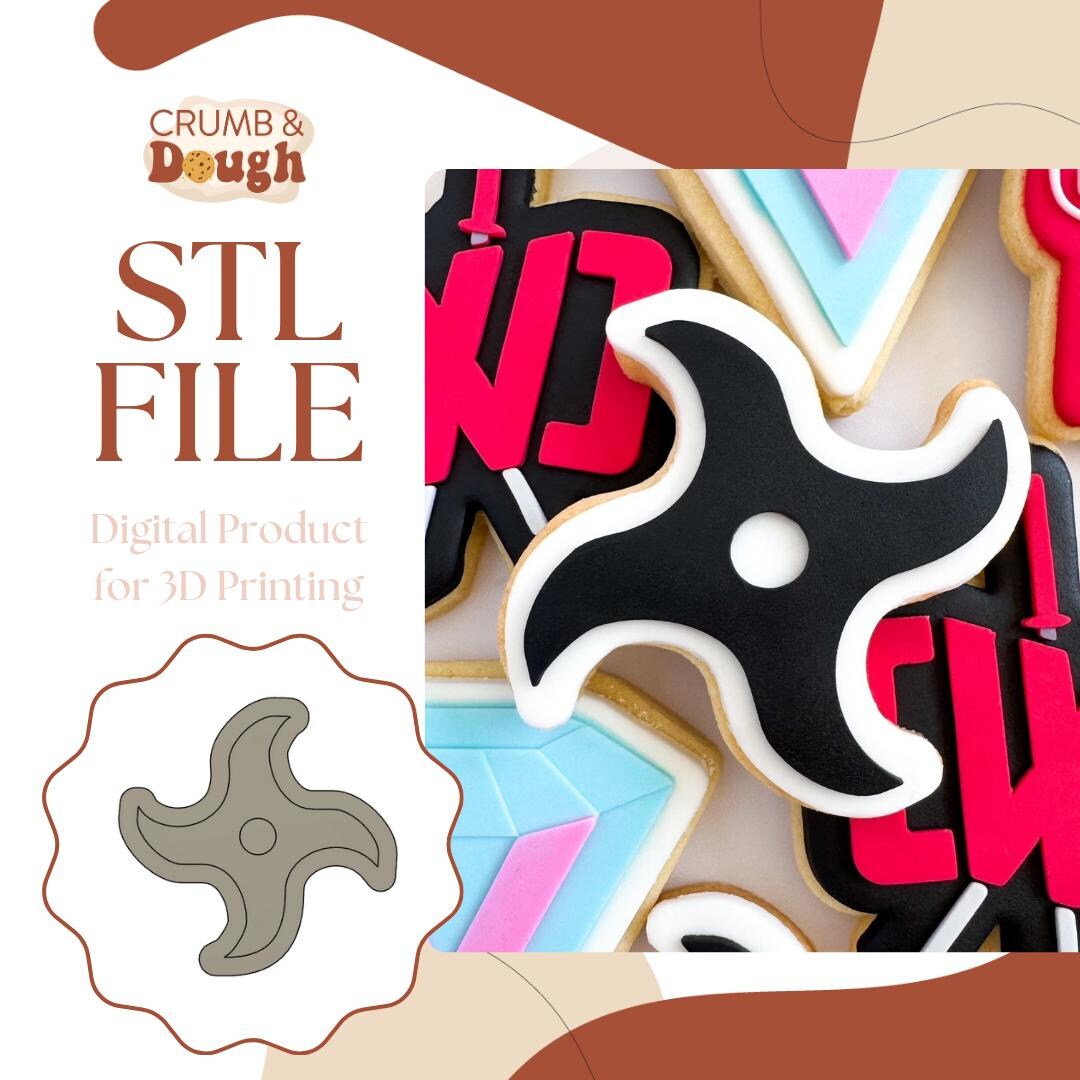 Ninja Star Cookie Stamp & Cutter STL File - Etsy