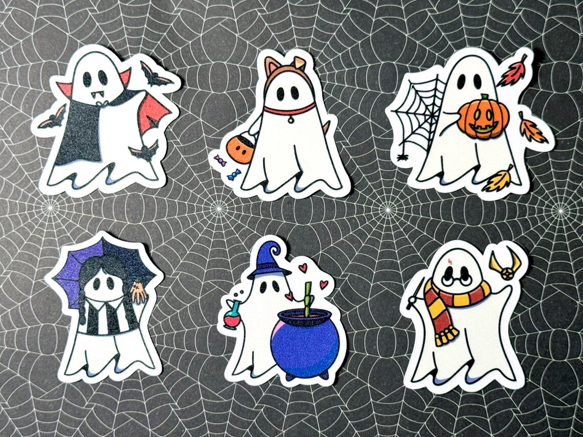 Cute Ghosts Vinyl Stickers, Cute Halloween Ghost Stickers, Ghost ...