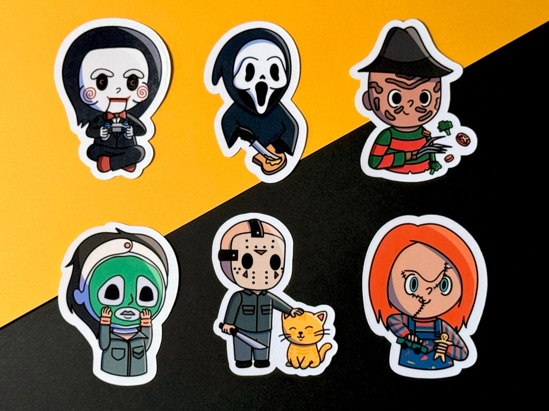 Cute Horror Movie Stickers, Horror Movie Sticker Set, Waterproof ...
