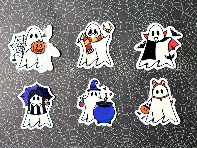 Cute Ghosts Vinyl Stickers, Cute Halloween Ghost Stickers, Ghost ...