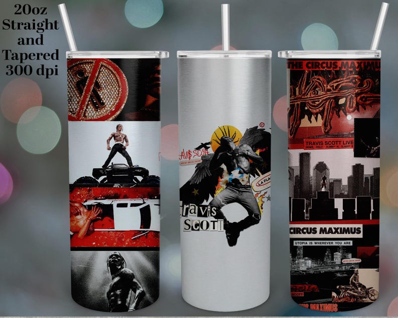 Travis Scott Tumbler 20 Oz Skinny Stitch Tumbler Sublimation Designs ...