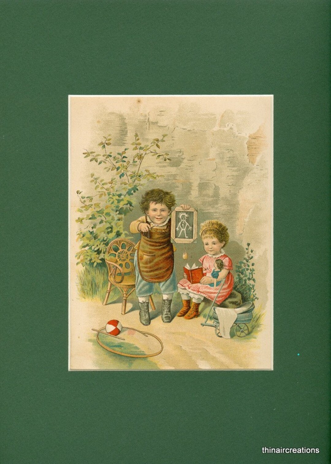German Children Playing School Antique Print - Circa 1890's - Etsy