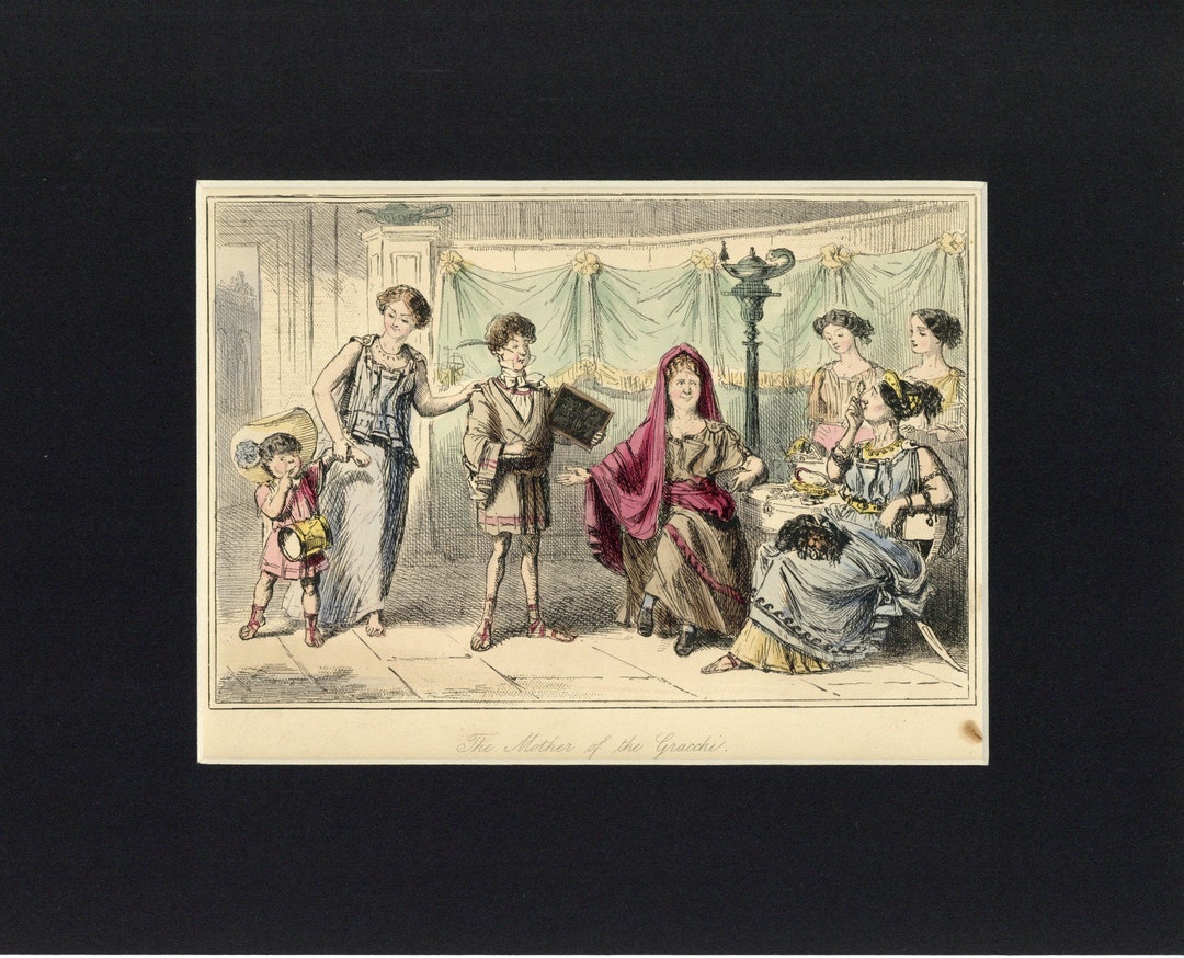 Mother of the Gracchi, Antique 1860 Comic History of Rome Book ...