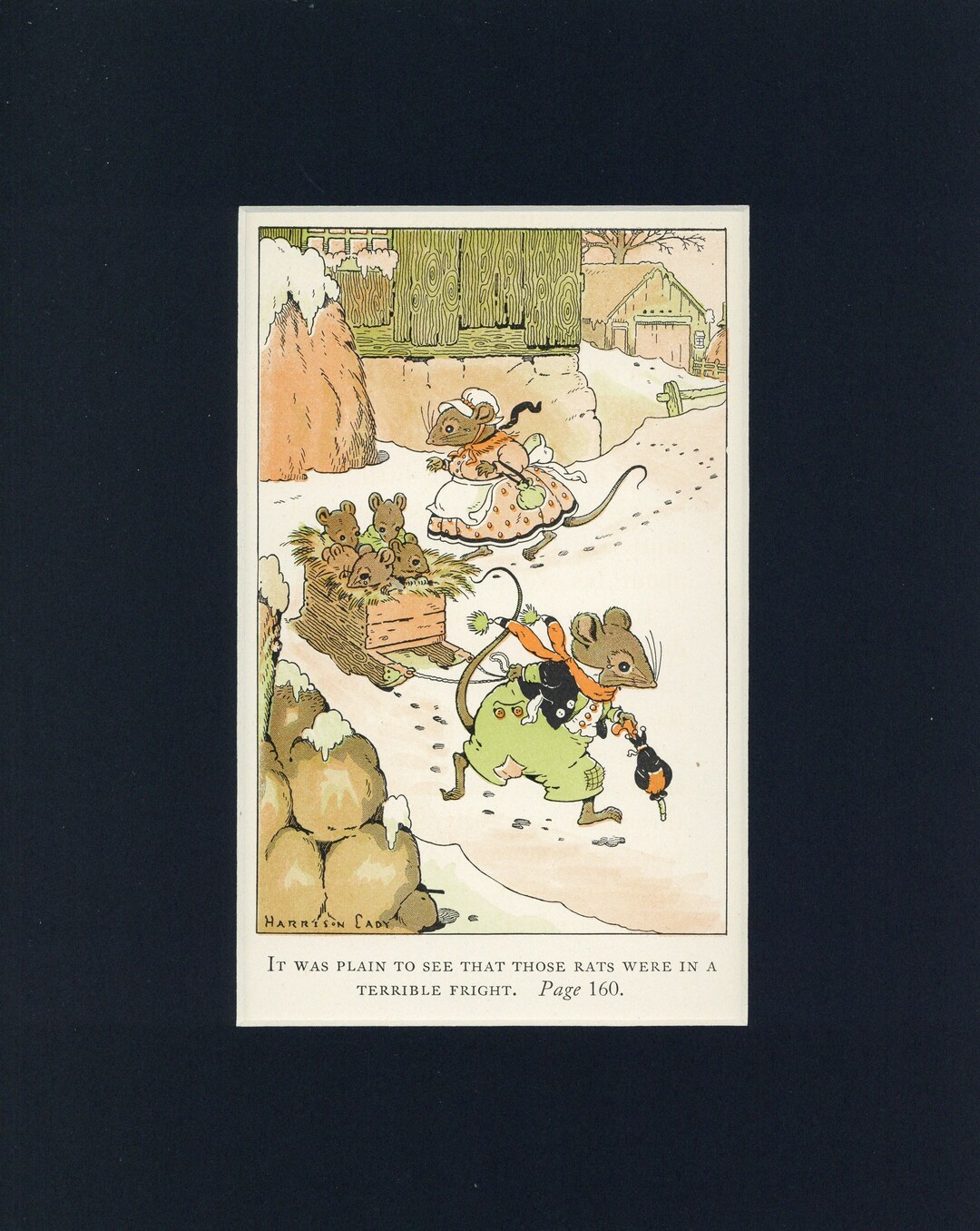 Rats in a Terrible Fright Vintage 1925 Illustration by Walter Harrison ...