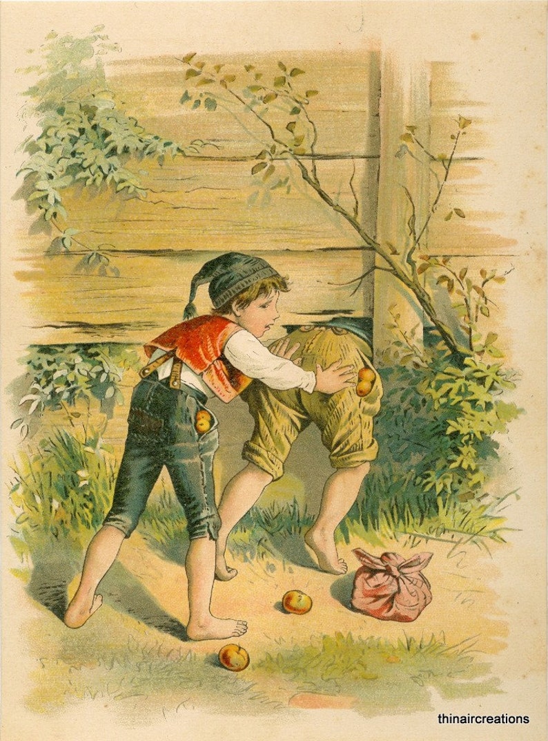 German Boys on an Adventure Antique Children Print - Circa 1890'S - Etsy