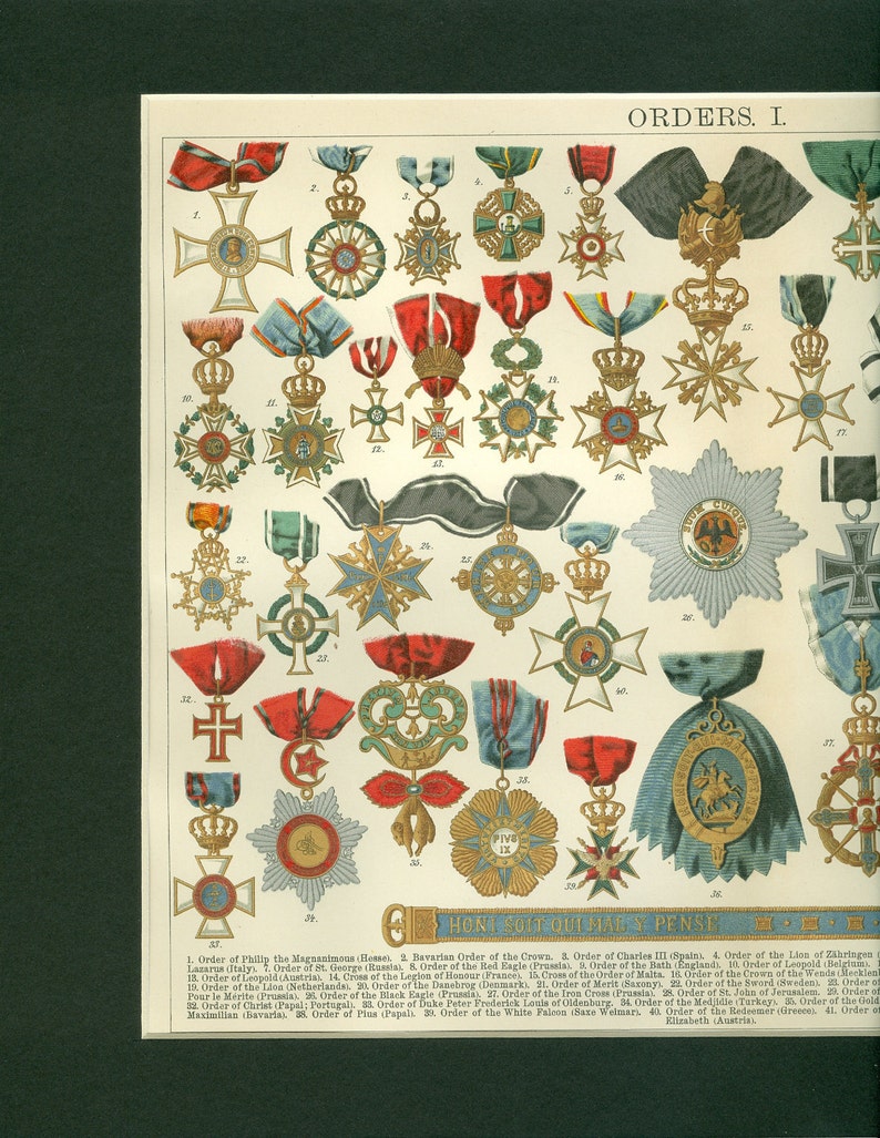 1926 Vintage Print of Orders I - European Metals - Etsy