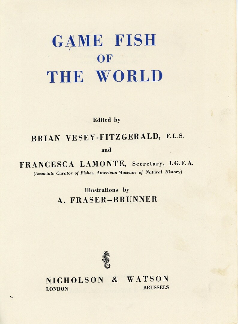 1949 Natural History Sailfish Vintage Fish Print - Etsy