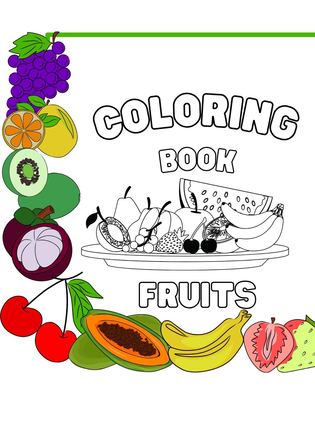 Fruit Coloring Pages "digital Download," "printable" - Etsy