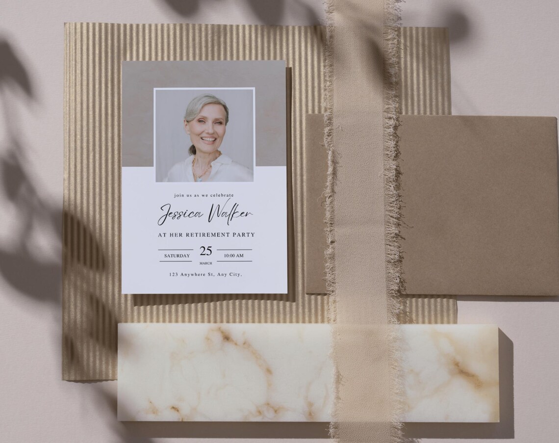 Retirement Party Invitation | Retirement Invite | Aesthetic Minimal ...