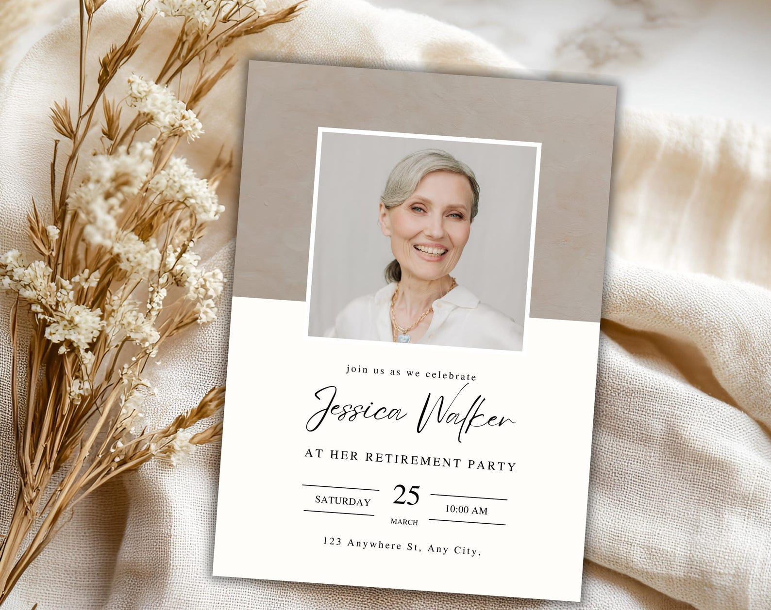 Retirement Party Invitation | Retirement Invite | Aesthetic Minimal ...