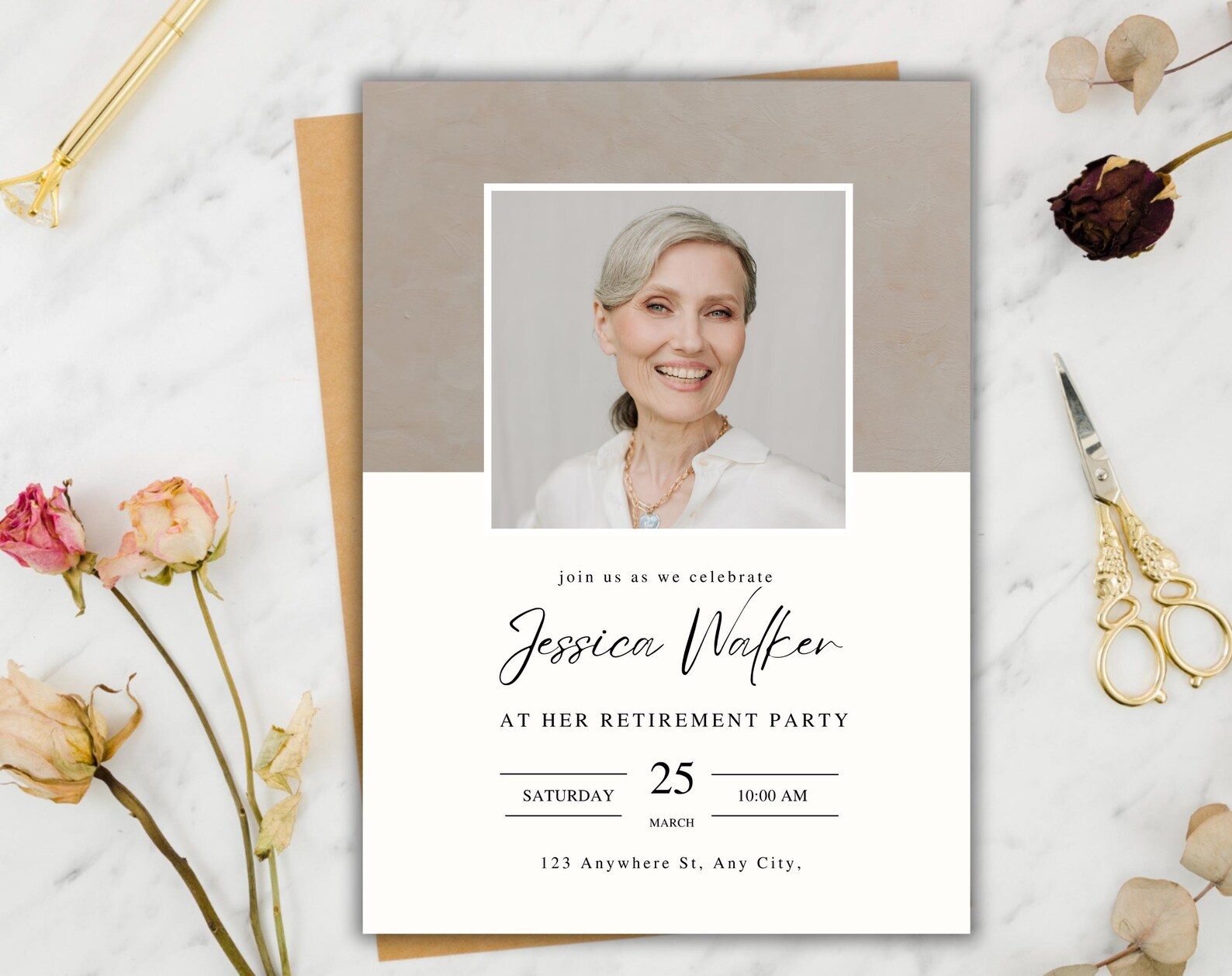 Retirement Party Invitation | Retirement Invite | Aesthetic Minimal ...