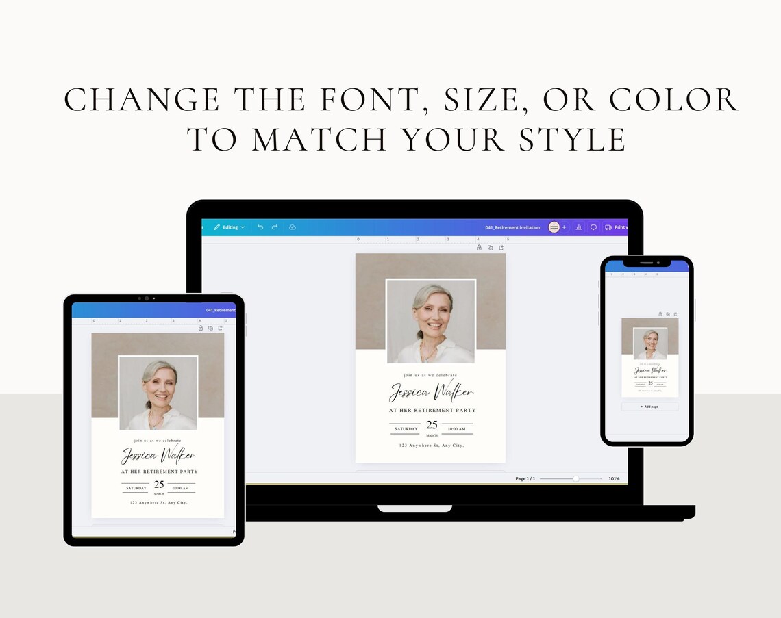 Retirement Party Invitation | Retirement Invite | Aesthetic Minimal ...