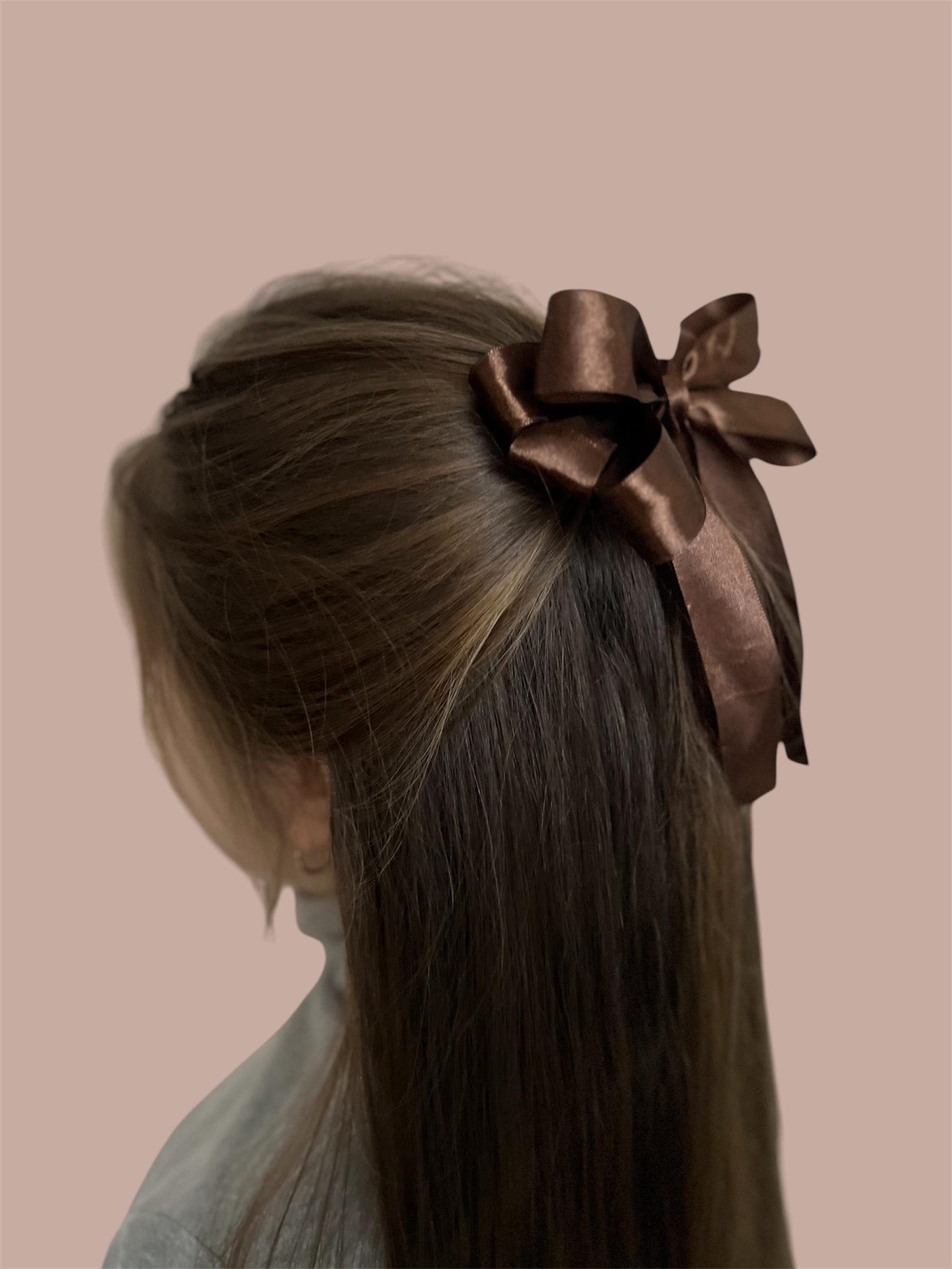 Chocolate Satin Bow, Brown Satin Bow, Satin Hair Bow, Chocolate Hair ...