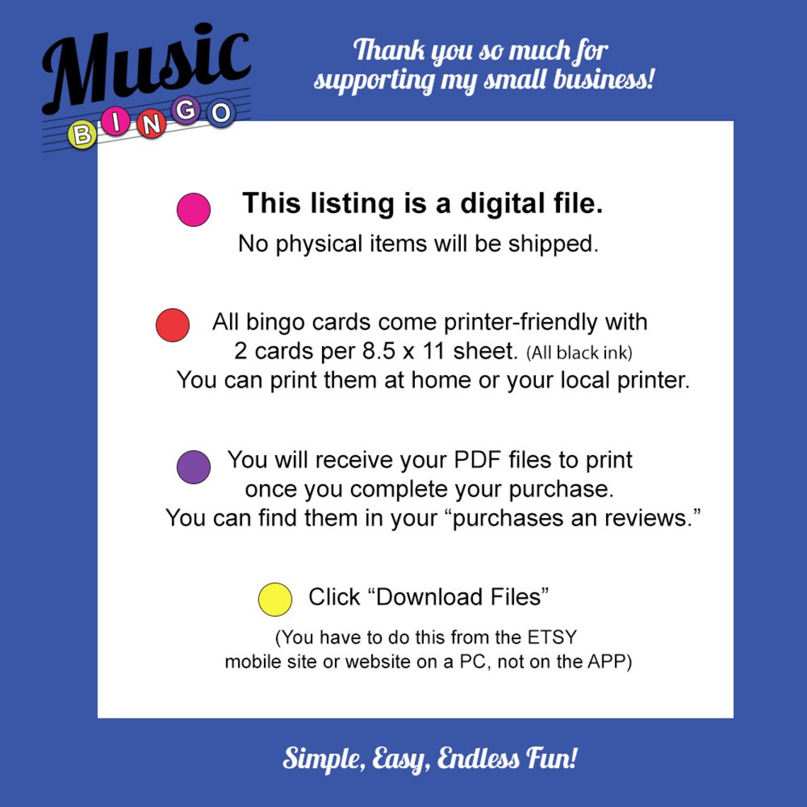 Kids Movie Songs Bingo, Kids Music, Music Bingo, Instant Digital ...