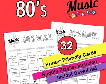 Kids Movie Songs Bingo, Kids Music, Music Bingo, Instant Digital ...